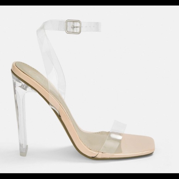 Missguided | Shoes | Clear Square Toe Heel | Poshmark